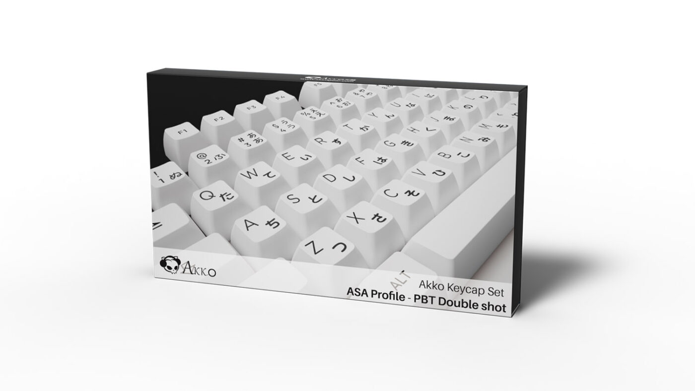 AKKO Keycap set – Black on White BoW (PBT Double-Shot/ASA profile/158 ...