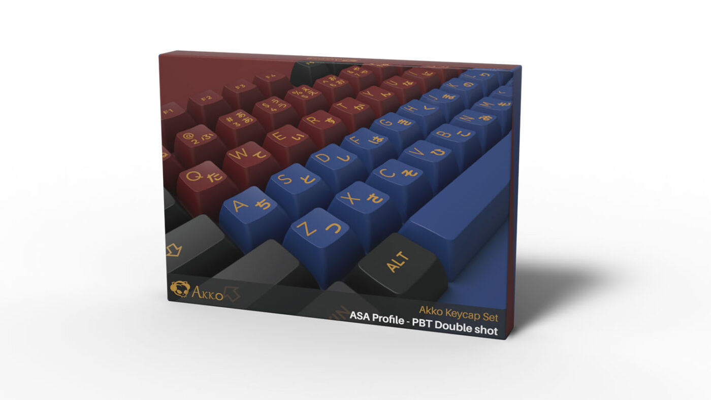 AKKO Keycap set - Red & Blue Samurai (PBT Double-Shot/ASA profile/226 ...