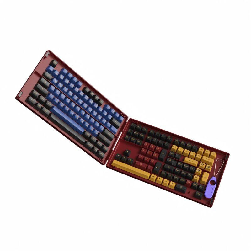AKKO Keycap set - Red & Blue Samurai (PBT Double-Shot/ASA profile/226 ...