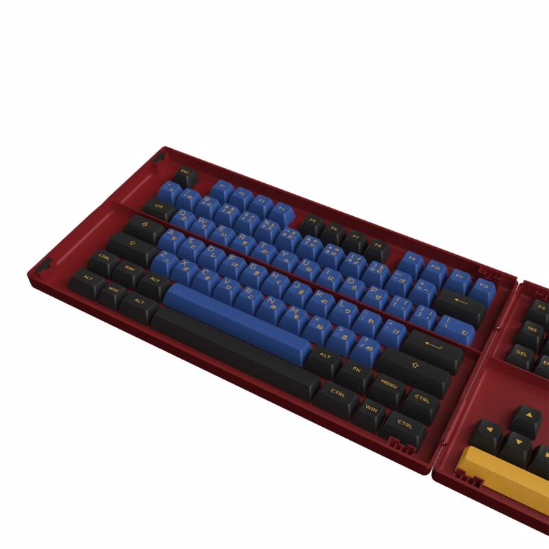 AKKO Keycap set - Red & Blue Samurai (PBT Double-Shot/ASA profile/226 ...