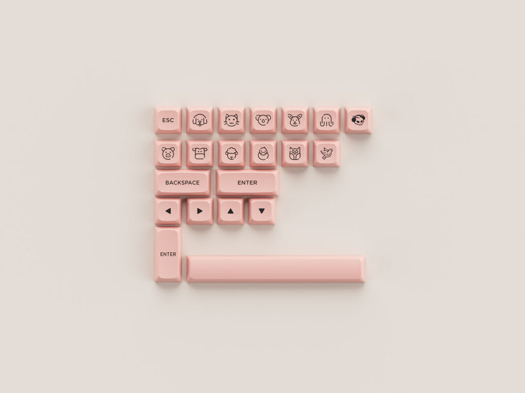 AKKO Keycap set – Black Pink (PBT Double-Shot/ASA Low profile/155 nút ...