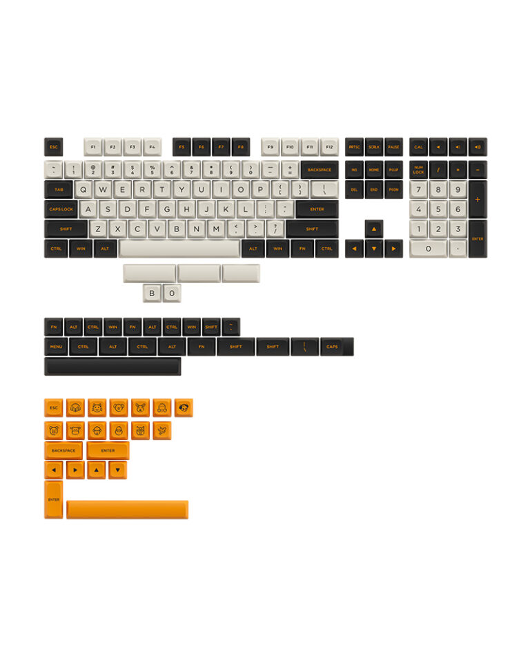 AKKO Keycap set – Carbon Retro (PBT Double-Shot/ASA Low profile/155 nút ...
