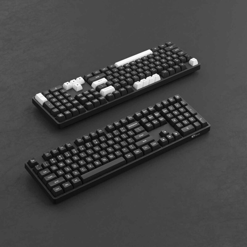 AKKO Keycap Set - White on Black WoB (ABS Double-Shot / SAL profile ...