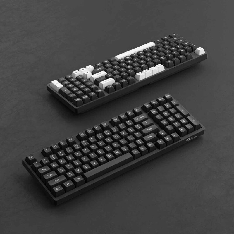 AKKO Keycap Set - White on Black WoB (ABS Double-Shot / SAL profile ...