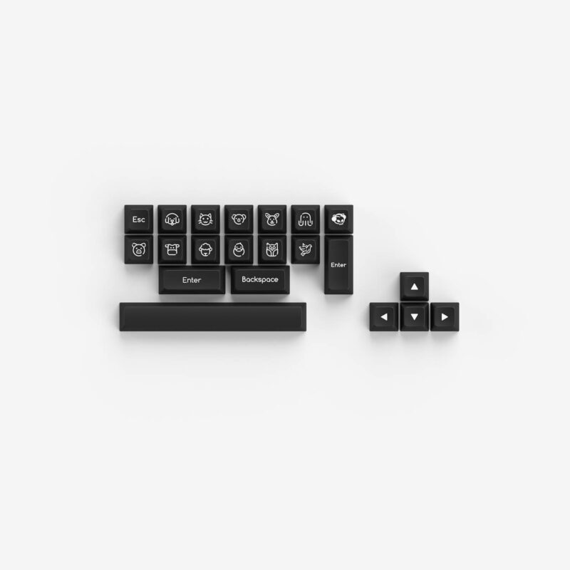 AKKO Keycap Set – Black on White BoW (ABS Double-Shot / SAL profile ...