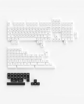 AKKO Keycap Set – Black on White BoW (ABS Double-Shot / SAL profile ...