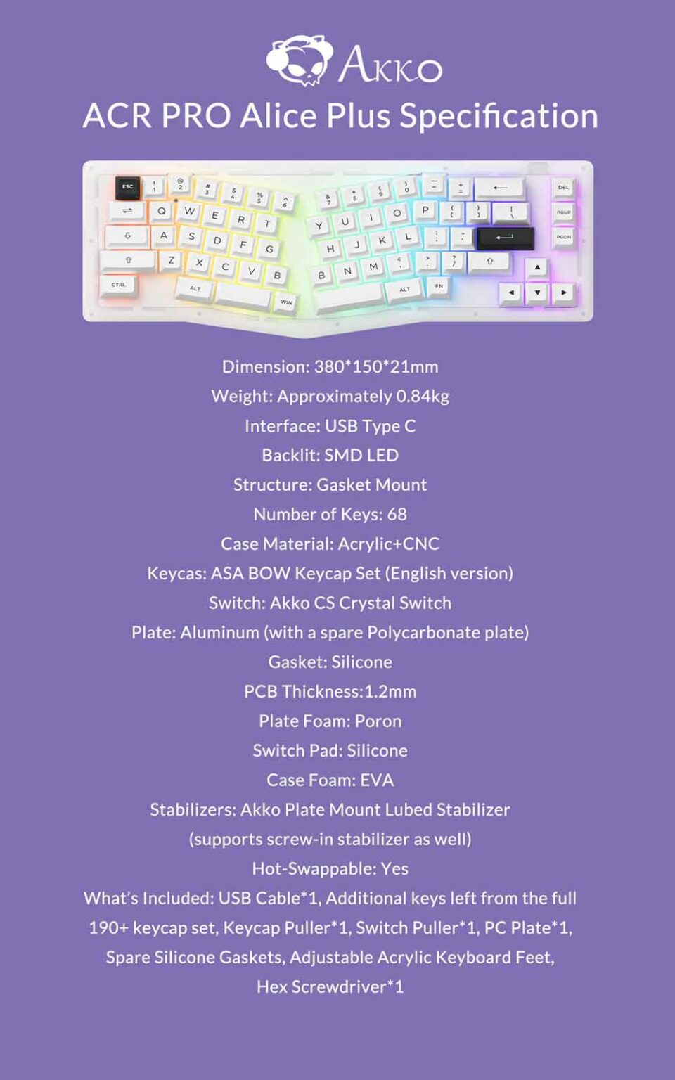 Bàn phím AKKO ACR Pro Alice Plus (RGB / Hotswap / AKKO CS Crystal ...