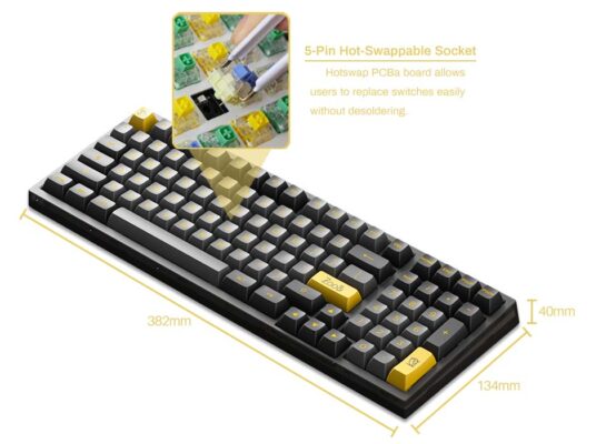 Bàn phím cơ AKKO PC98B Plus Black&Gold (Multi-modes / Hotswap / RGB ...