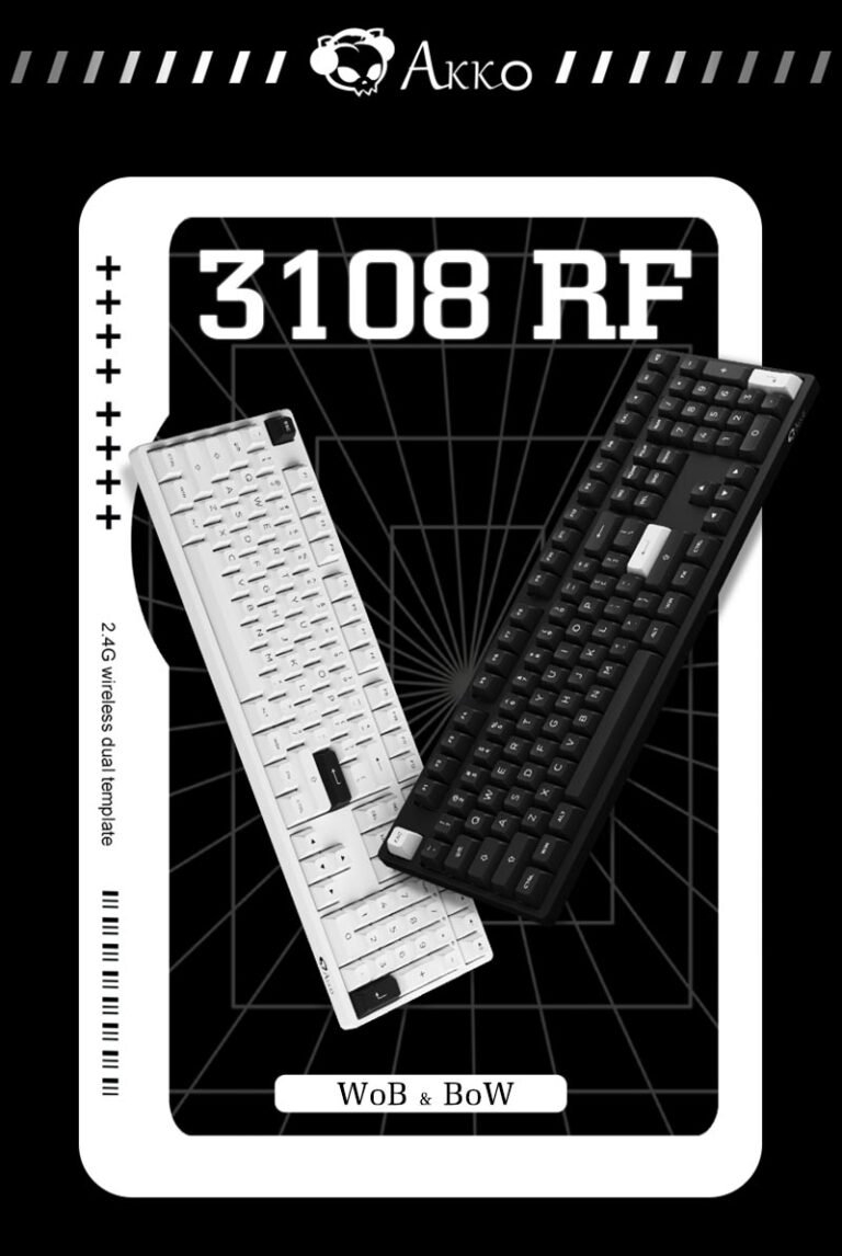 Bàn phím cơ AKKO 3108 RF Black on White (Dual-mode / AKKO sw v3) - AKKO ...