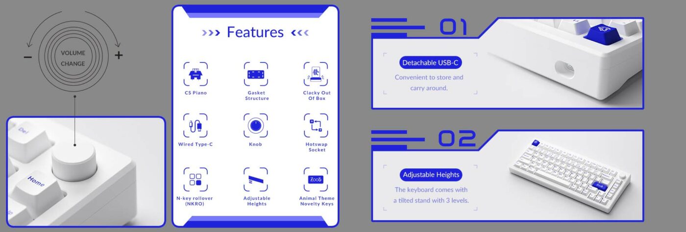 AKKO MOD007 PC Blue on White - Khocongngheonline