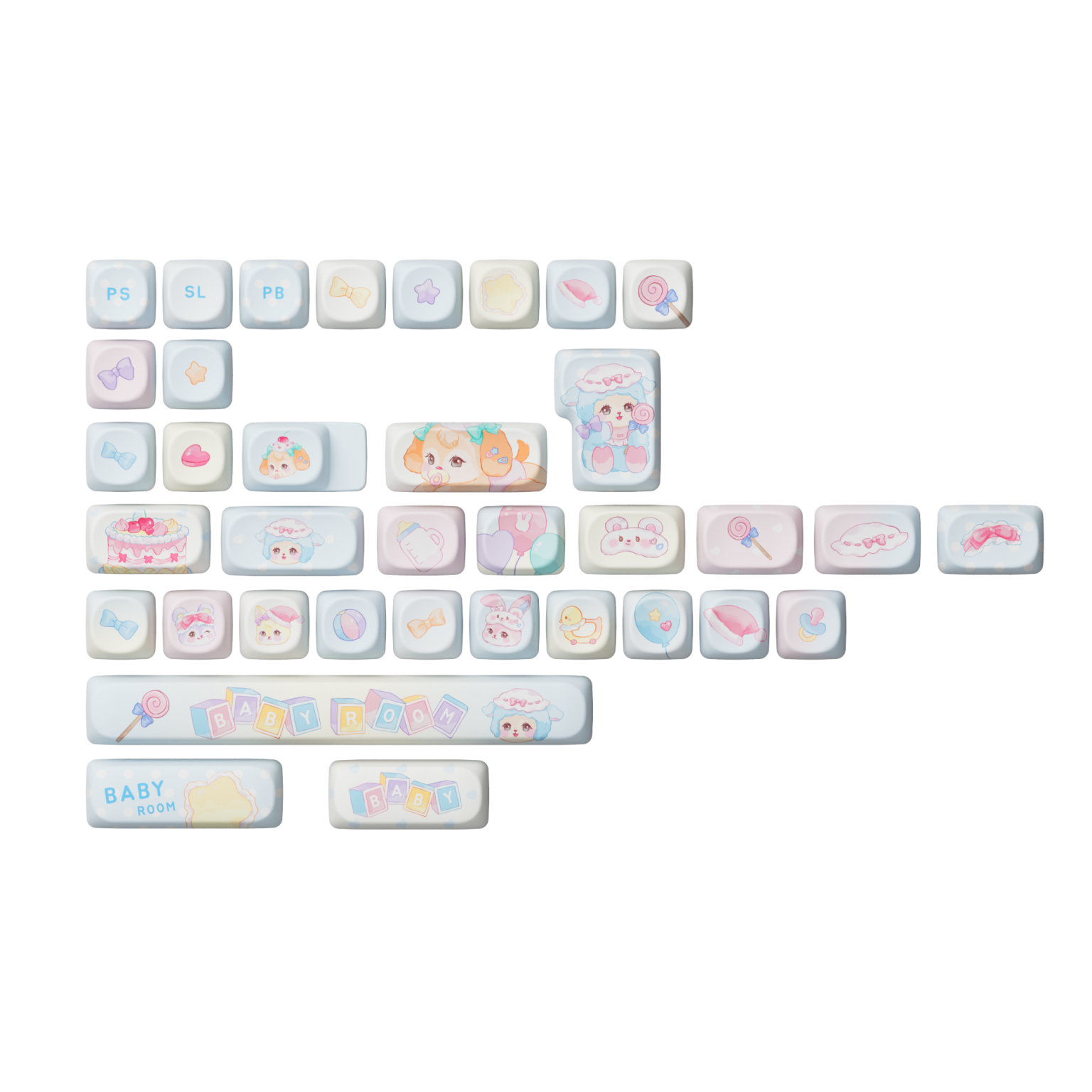 Akko Butterfly Fantasy Keycap Set (PBT Dye-subbed / MOA profile / 140 ...