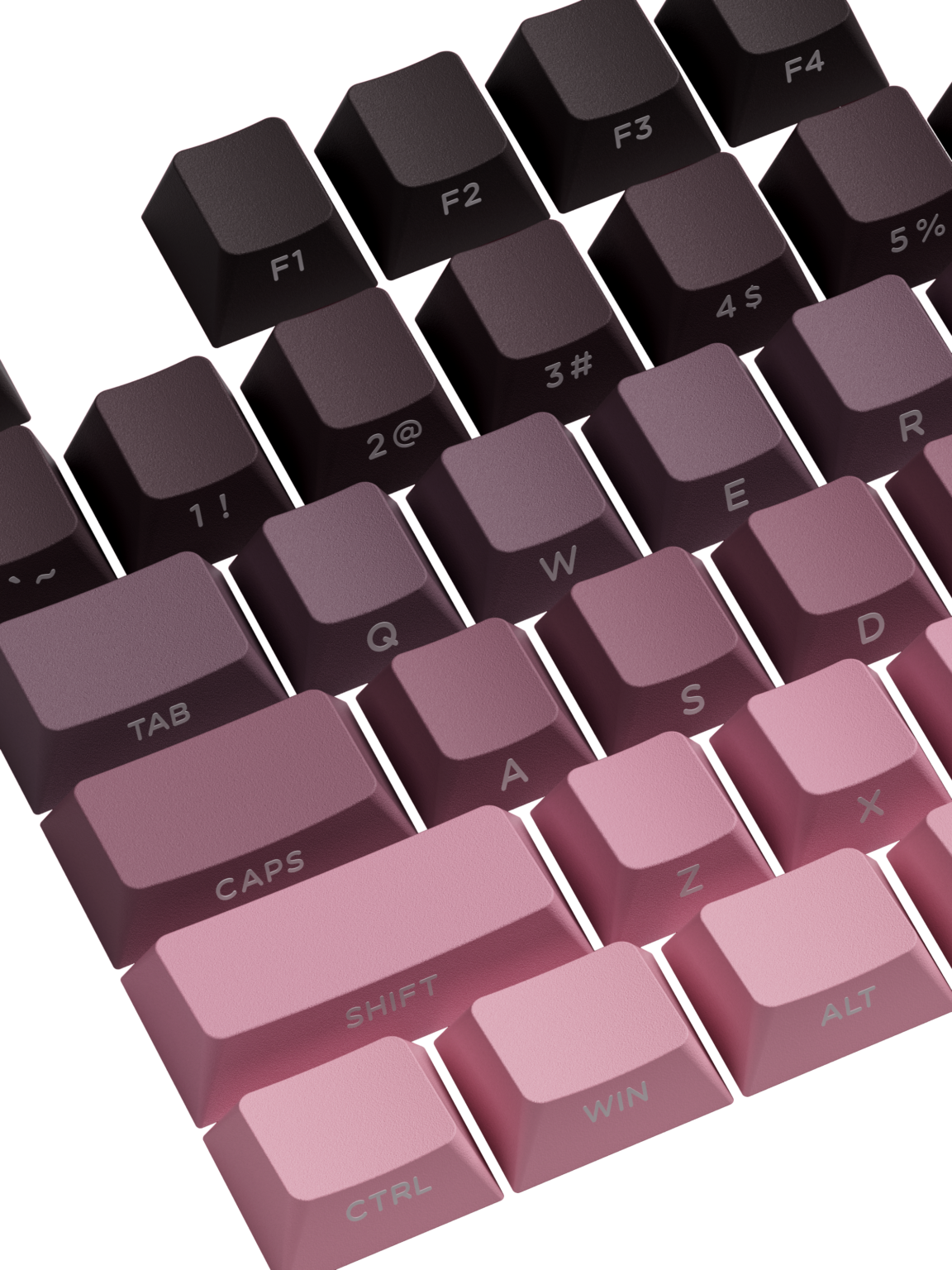 Veekos Black & Pink Gradient Keycaps (PBT Double-Shot / Cherry profile ...