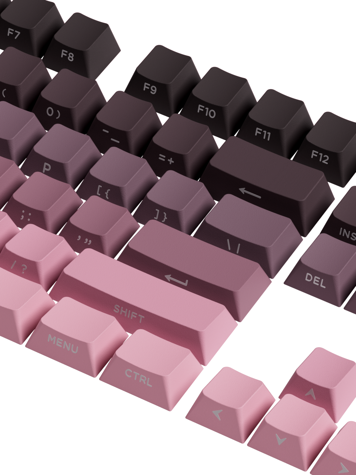 Veekos Black & Pink Gradient Keycaps (PBT Double-Shot / Cherry profile ...