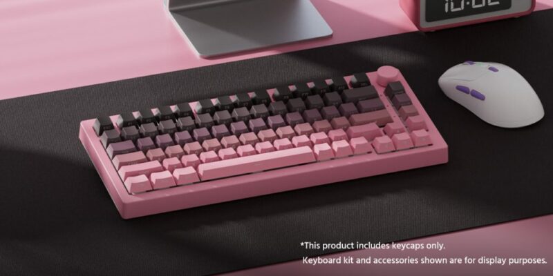 Veekos Black & Pink Gradient Keycaps (PBT Double-Shot / Cherry profile ...