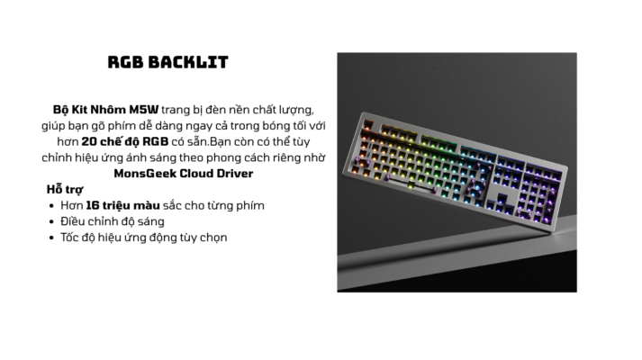 KIT bàn phím cơ monsgeek M5W Black - AKKO Gear