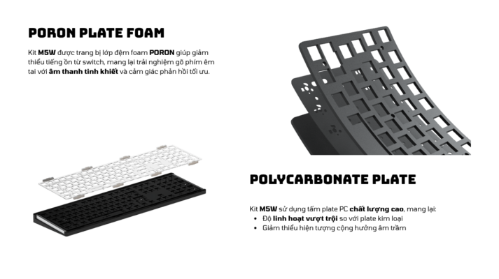 KIT bàn phím cơ monsgeek M5W Black - AKKO Gear