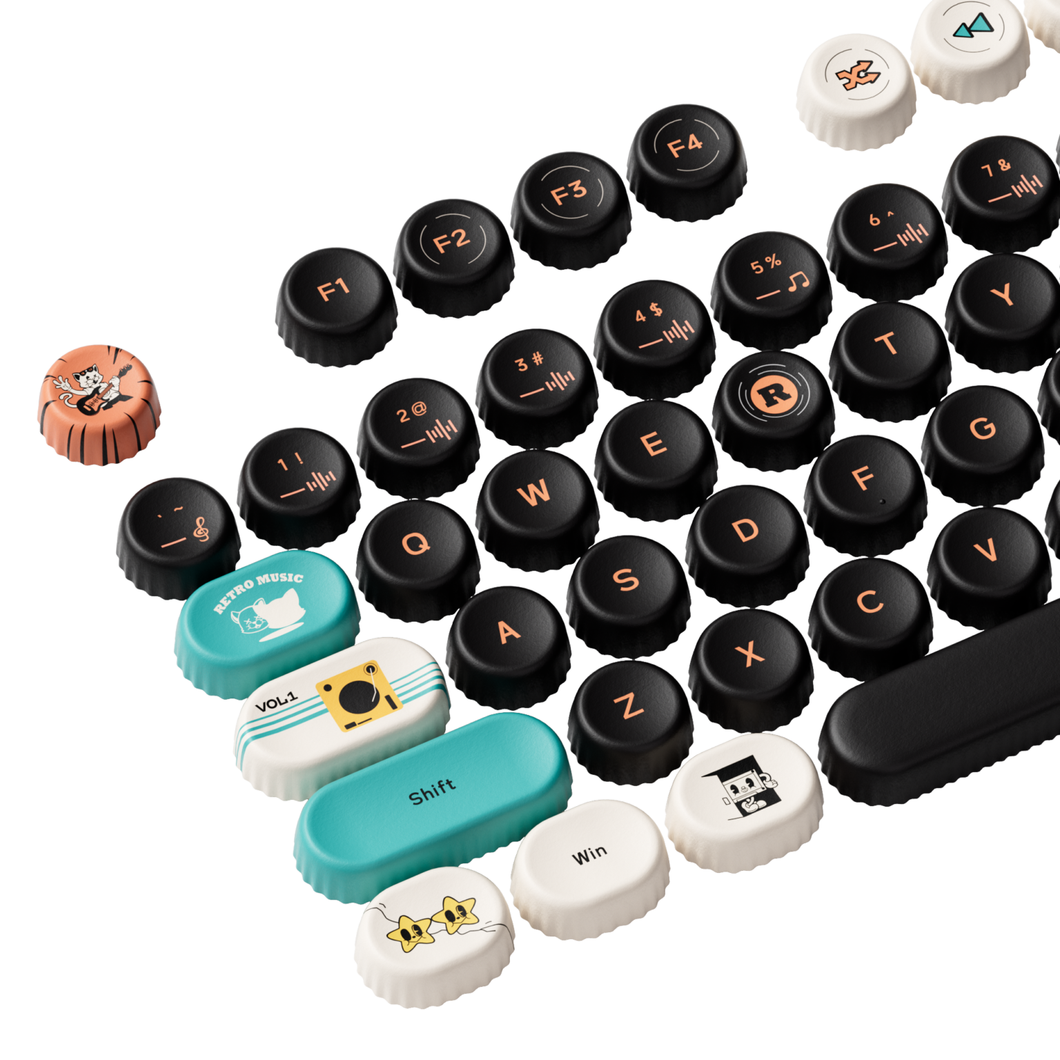 Akko BottleCap Keycaps - Punk Cat - AKKO Gear