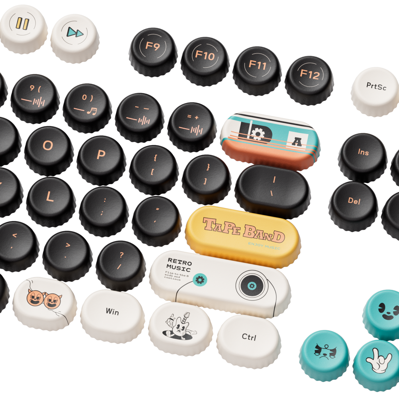 Akko BottleCap Keycaps - Punk Cat - AKKO Gear